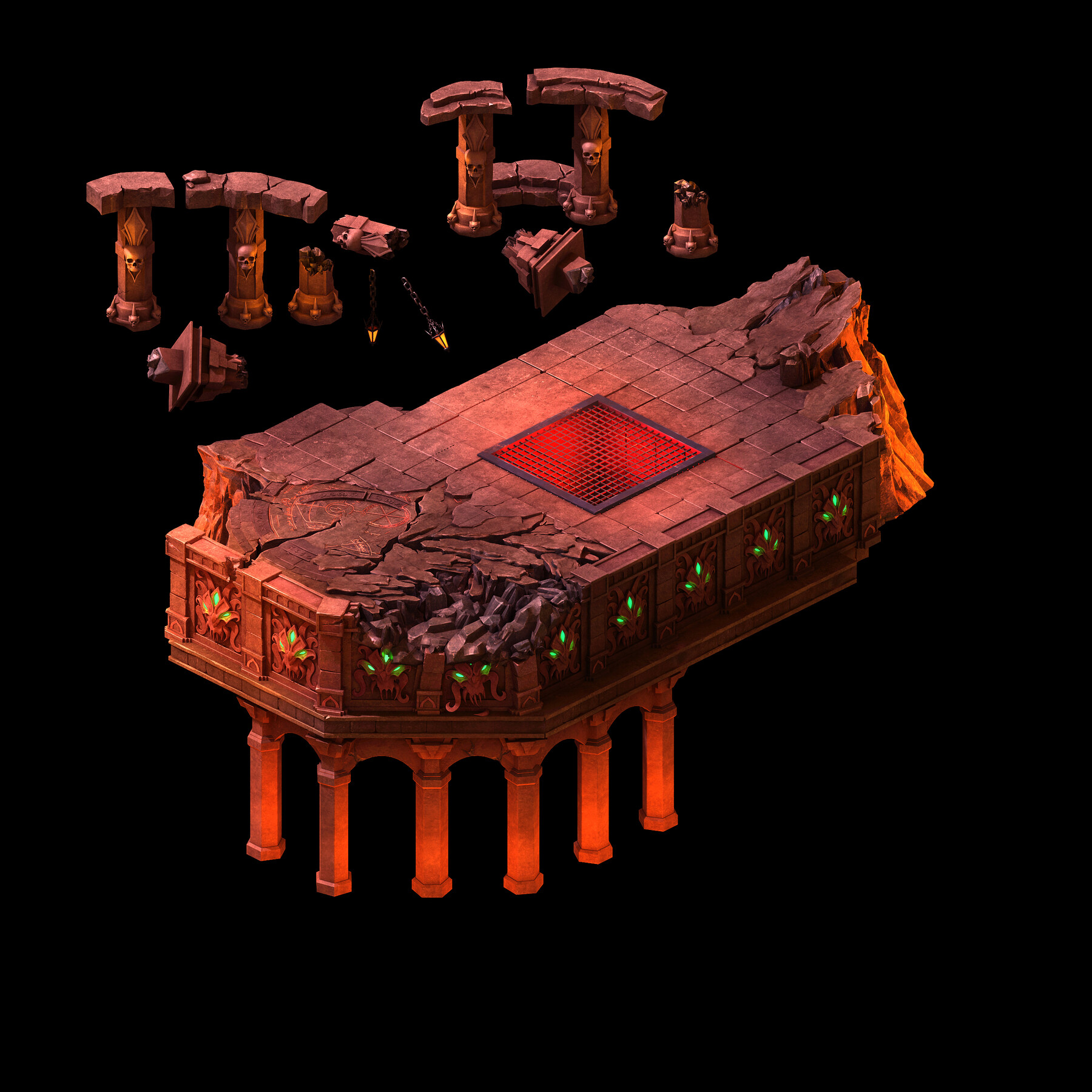 ArtStation - Magma Rift - Pillar Platform 01 | Game Assets
