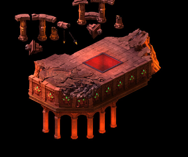 ArtStation - Magma Rift - Pillar Platform 01 | Game Assets