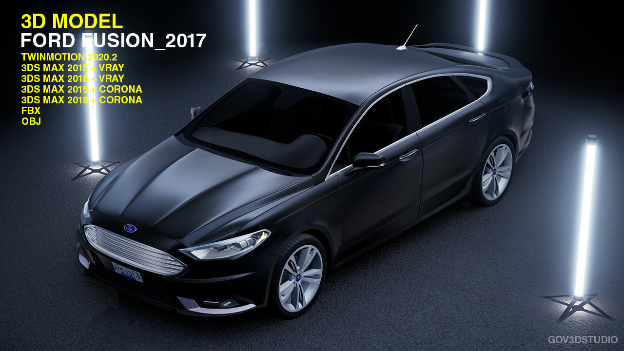 ArtStation - Ford Fusion 2017 - 3D Model. Twinmotion, Max, Vray, Corona ...