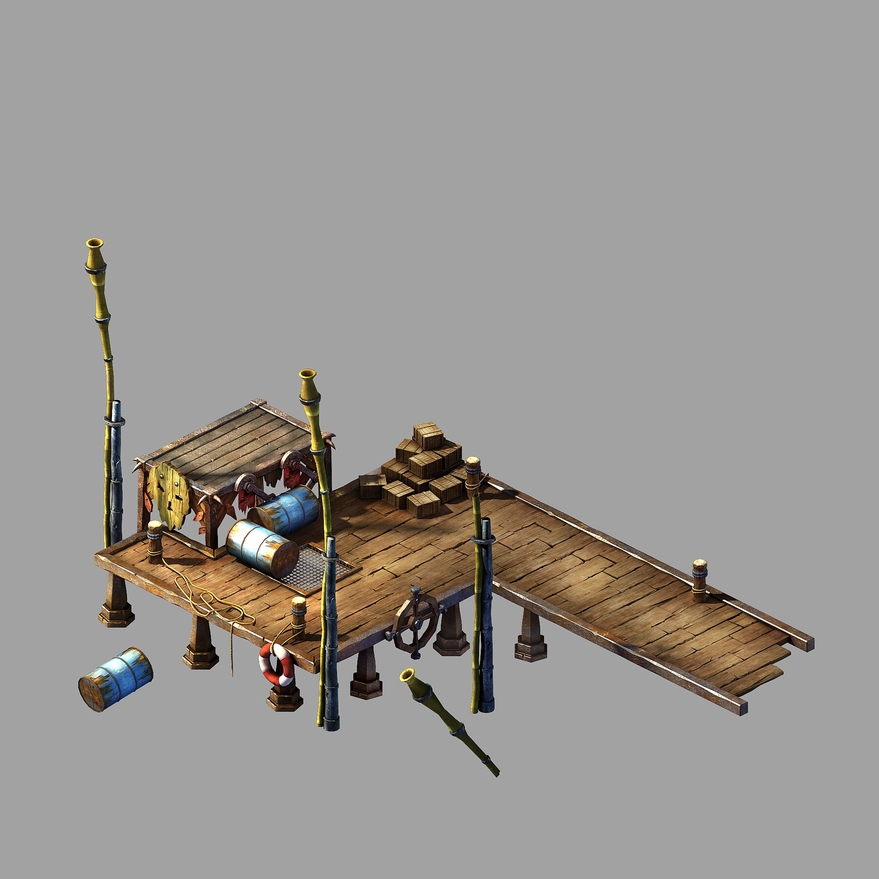 ArtStation - Steam Harbour - Small Harbor 01 | Game Assets