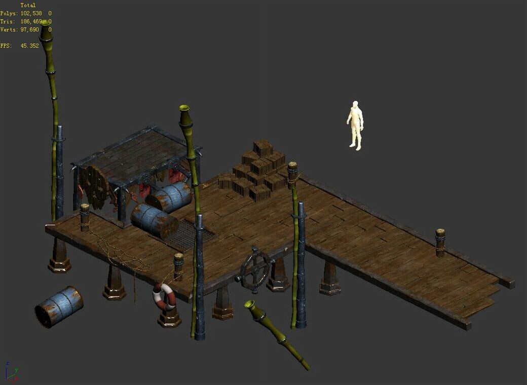 ArtStation - Steam Harbour - Small Harbor 01 | Game Assets