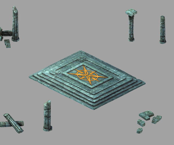 ArtStation - Underground Palace - Terrace Column 01 | Game Assets