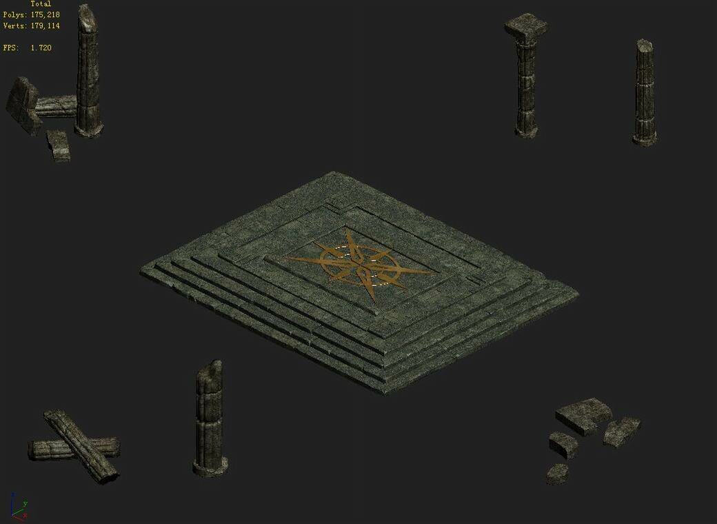 ArtStation - Underground Palace - Terrace Column 01 | Game Assets