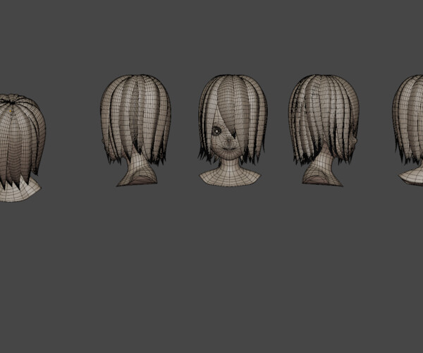 ArtStation - Hair Pack (10 models) | Game Assets