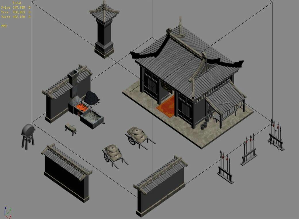 ArtStation - Han Dynasty - Architecture - Barracks | Game Assets