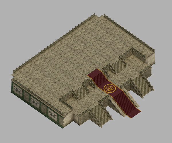 ArtStation - Han Dynasty - Architecture - Palace Ground | Game Assets