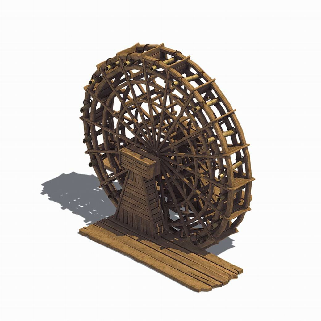 ArtStation - Riverside Construction Tools - Waterwheel 06 | Game Assets