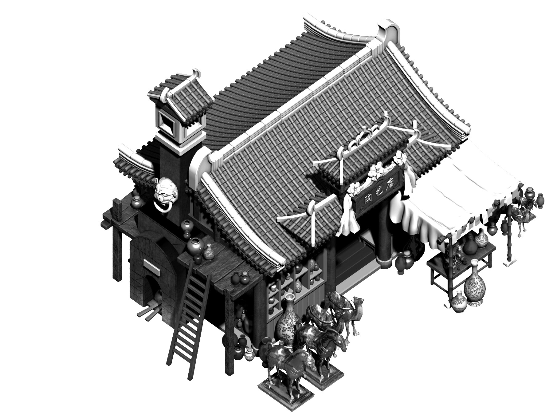 ArtStation - Architecture - Ceramic Pots - Porcelain Shops | Game Assets