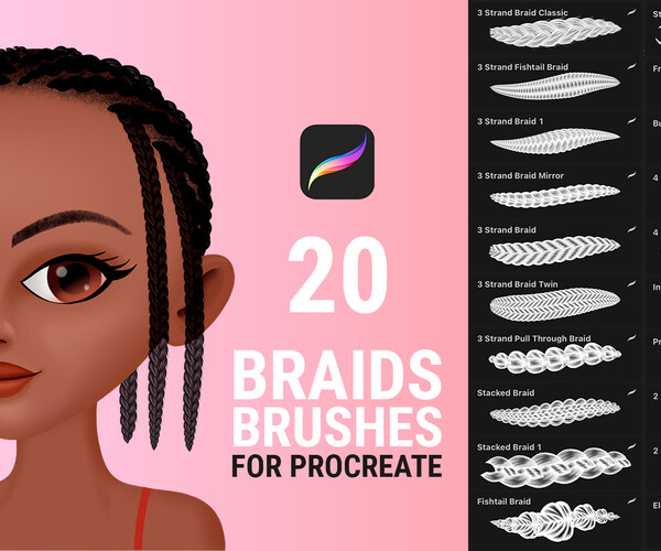 ArtStation - Hair Braid Brushes for Procreate | Brushes