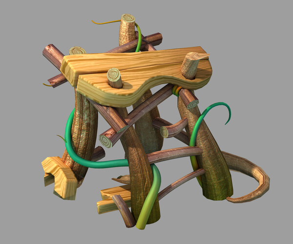 ArtStation - Cartoon - Watchtower - Destruction | Game Assets