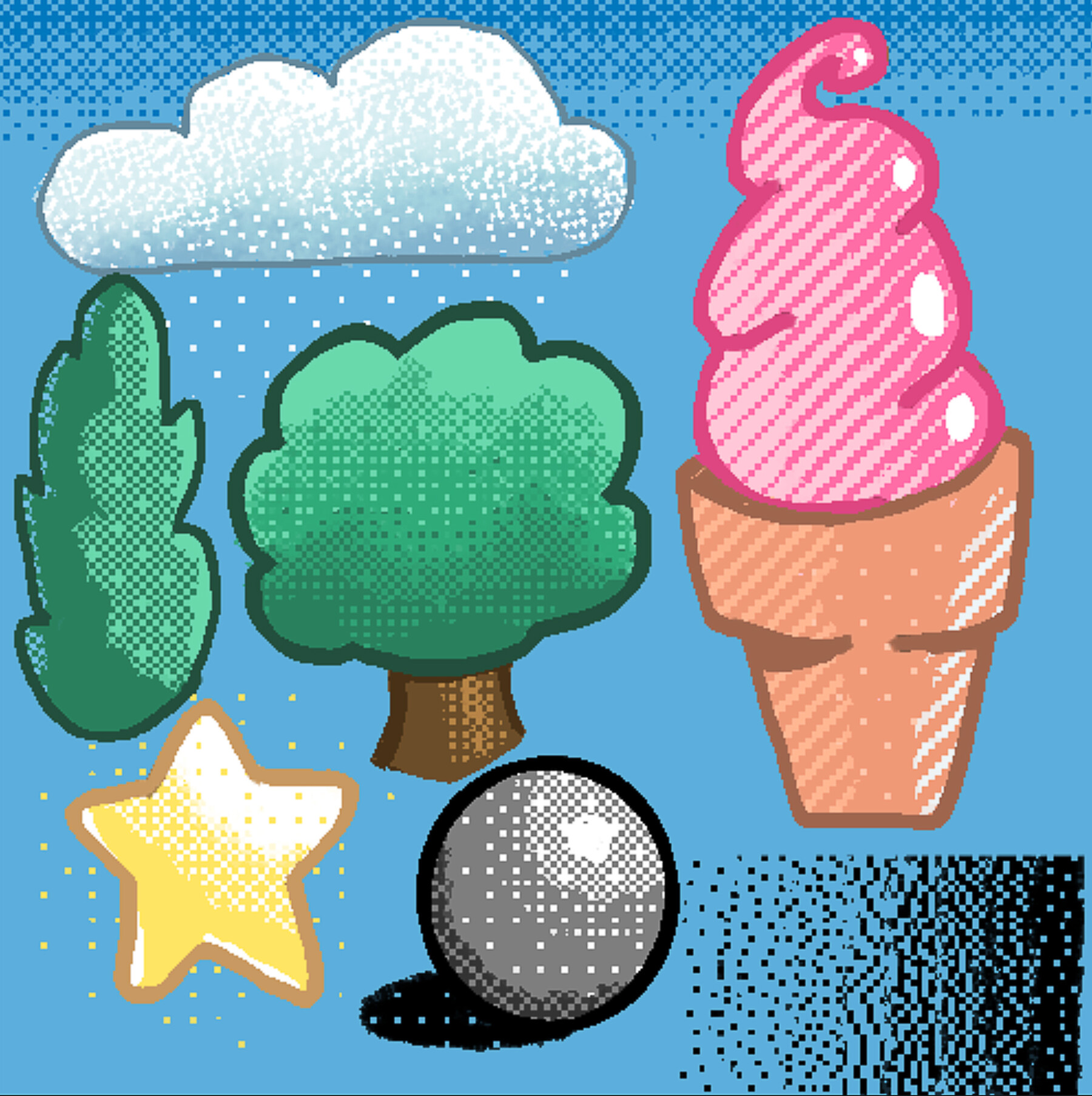 Michael White - 44 Retro Dithering + Pixel Art Brushes for Procreate Michael White - 44 Retro Dithering + Pixel Art Brushes for Procreate