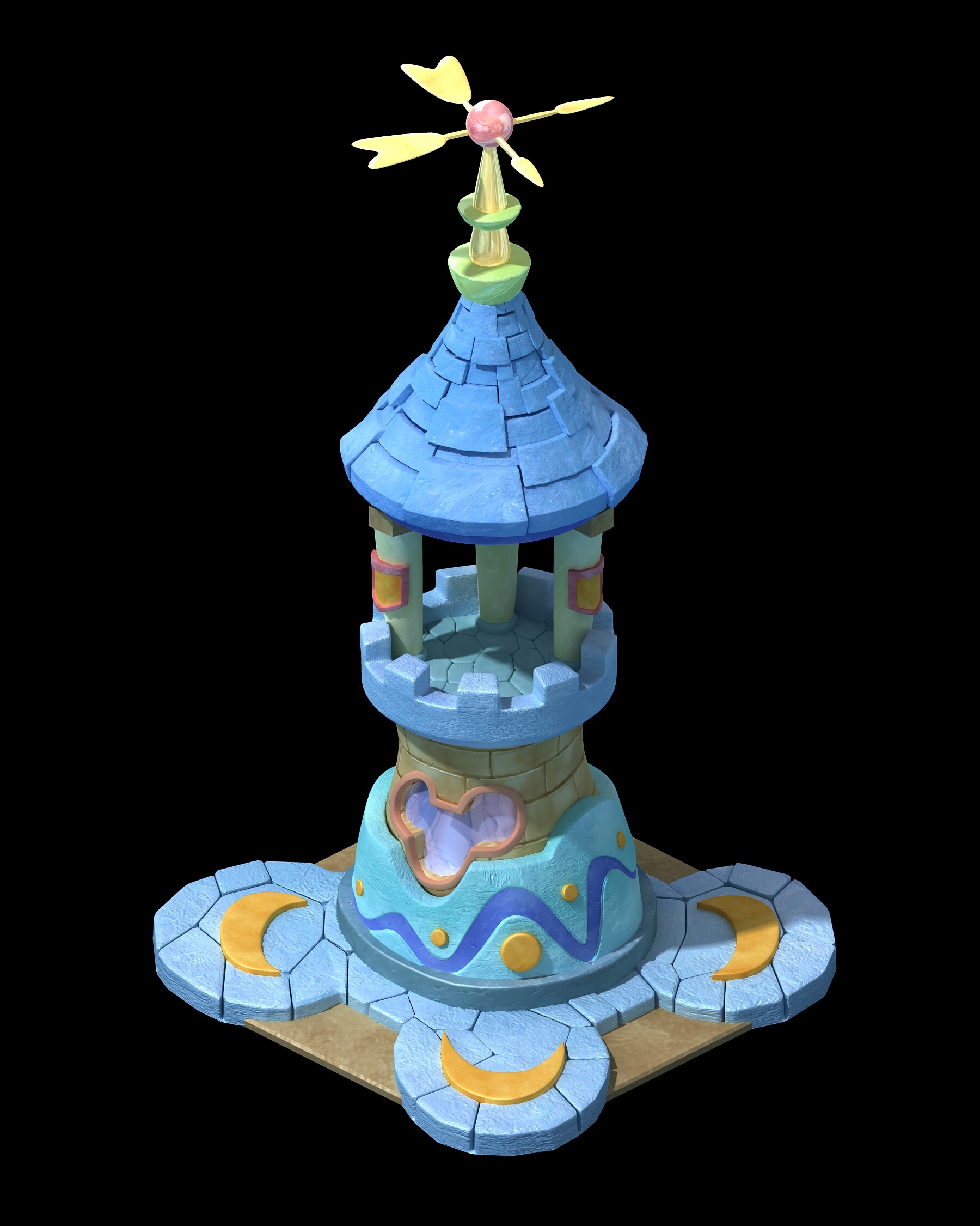 ArtStation - Cartoon Building - Experience Tower 03 | Game Assets