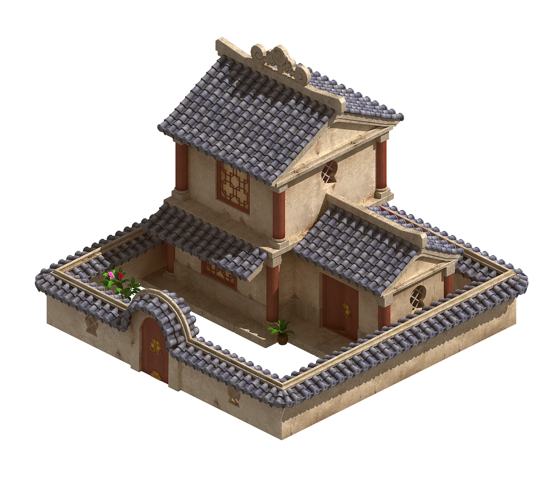 ArtStation - Ming Dynasty - Architecture - Houses 01 | Game Assets