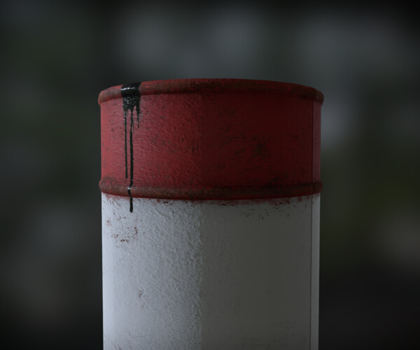ArtStation - Explosive Red Oil Barrel - 4K PBR | Game Assets