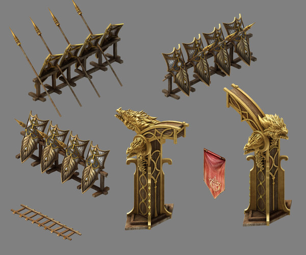 ArtStation - Nagisen Grassland - Goblin Barracks Gate 01 | Game Assets