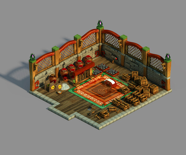 ArtStation - Gang Interior - Warehouse 02 | Game Assets