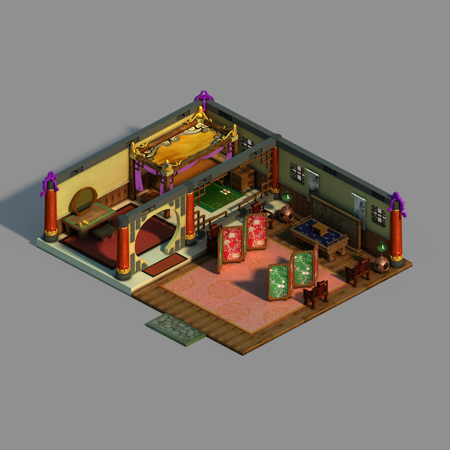 ArtStation - Gang Interior - Wing 03 | Game Assets