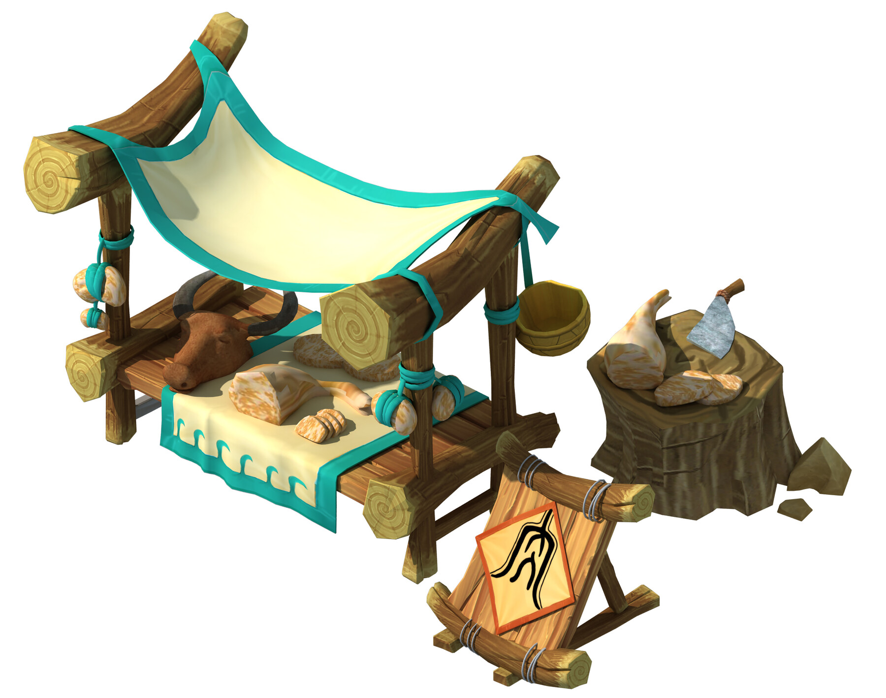 ArtStation - City - meat booth | Game Assets