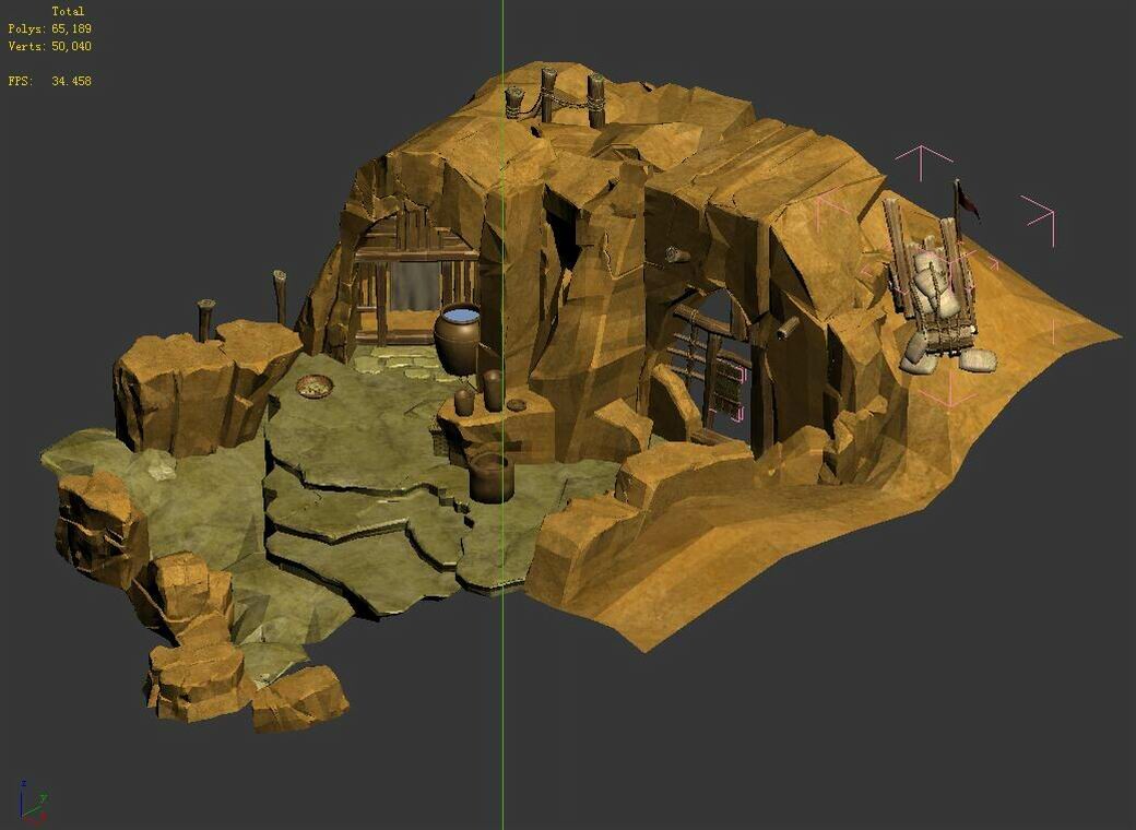 ArtStation - Mountain building - cave dwelling | Game Assets