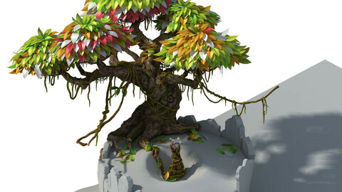 ArtStation - Hundred Flowers Valley - Big Tree 01 | Game Assets