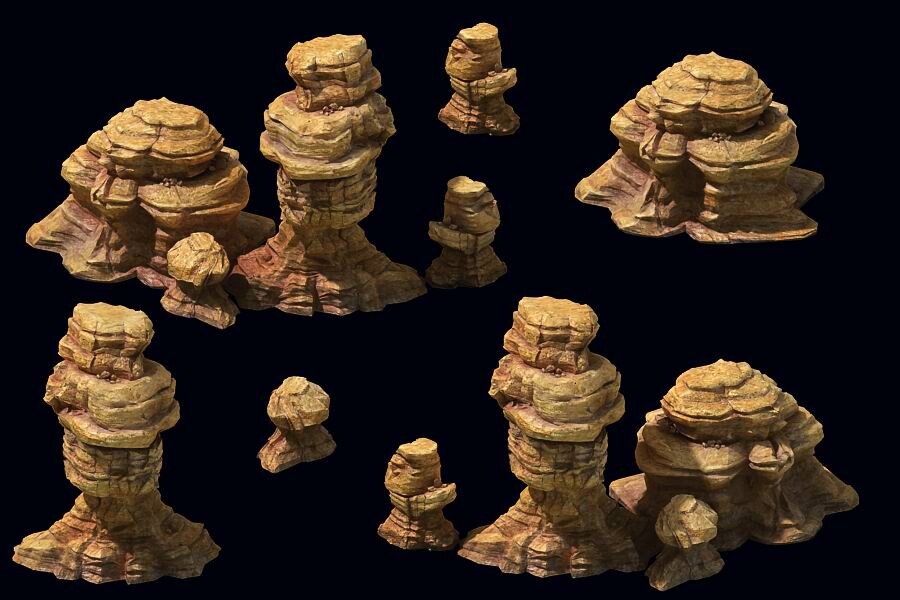 ArtStation - Game Model - Desert Gobi - Wind Stone 06 | Game Assets