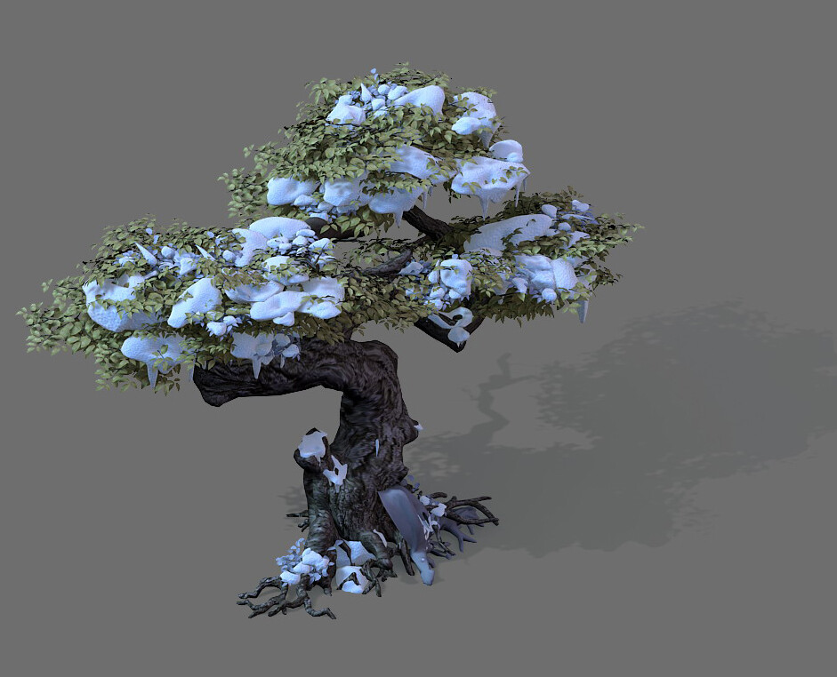 ArtStation - Game Models - Snow - Trees 01 | Game Assets
