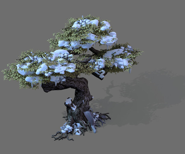 ArtStation - Game Models - Snow - Trees 01 | Game Assets