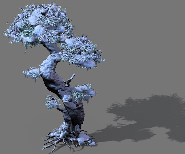 ArtStation - Game Models - Snow - Trees 02 | Game Assets
