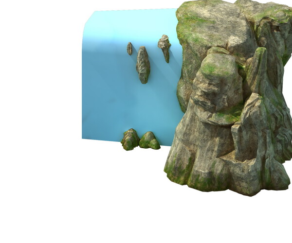 ArtStation - Game Models - field - Waterfall 02 | Game Assets