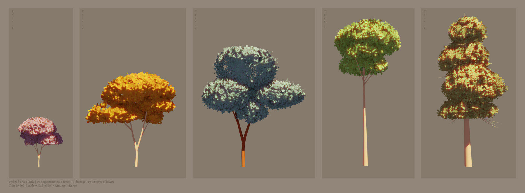 ArtStation - Stylized Trees Pack | Game Assets