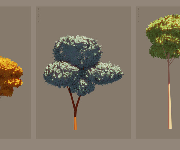 ArtStation - Stylized Trees Pack | Game Assets