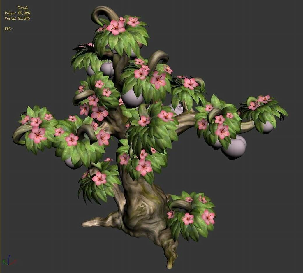 ArtStation - Plant model - peach tree 271 | Game Assets
