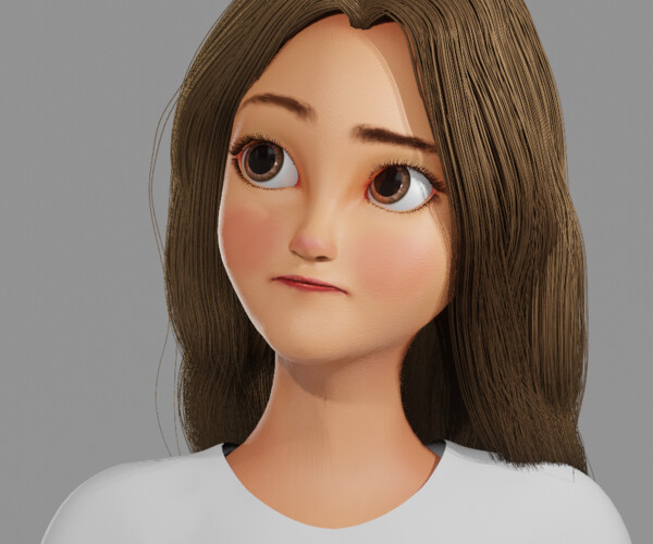 ArtStation - Cartoon Woman 3D Rigged Model | Resources