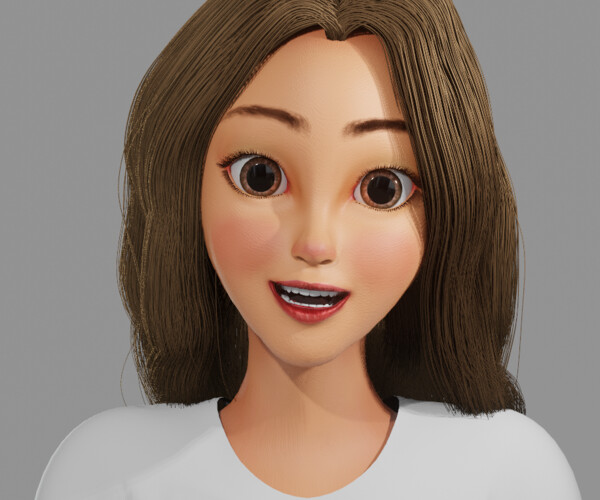 ArtStation - Cartoon Woman 3D Rigged Model | Resources