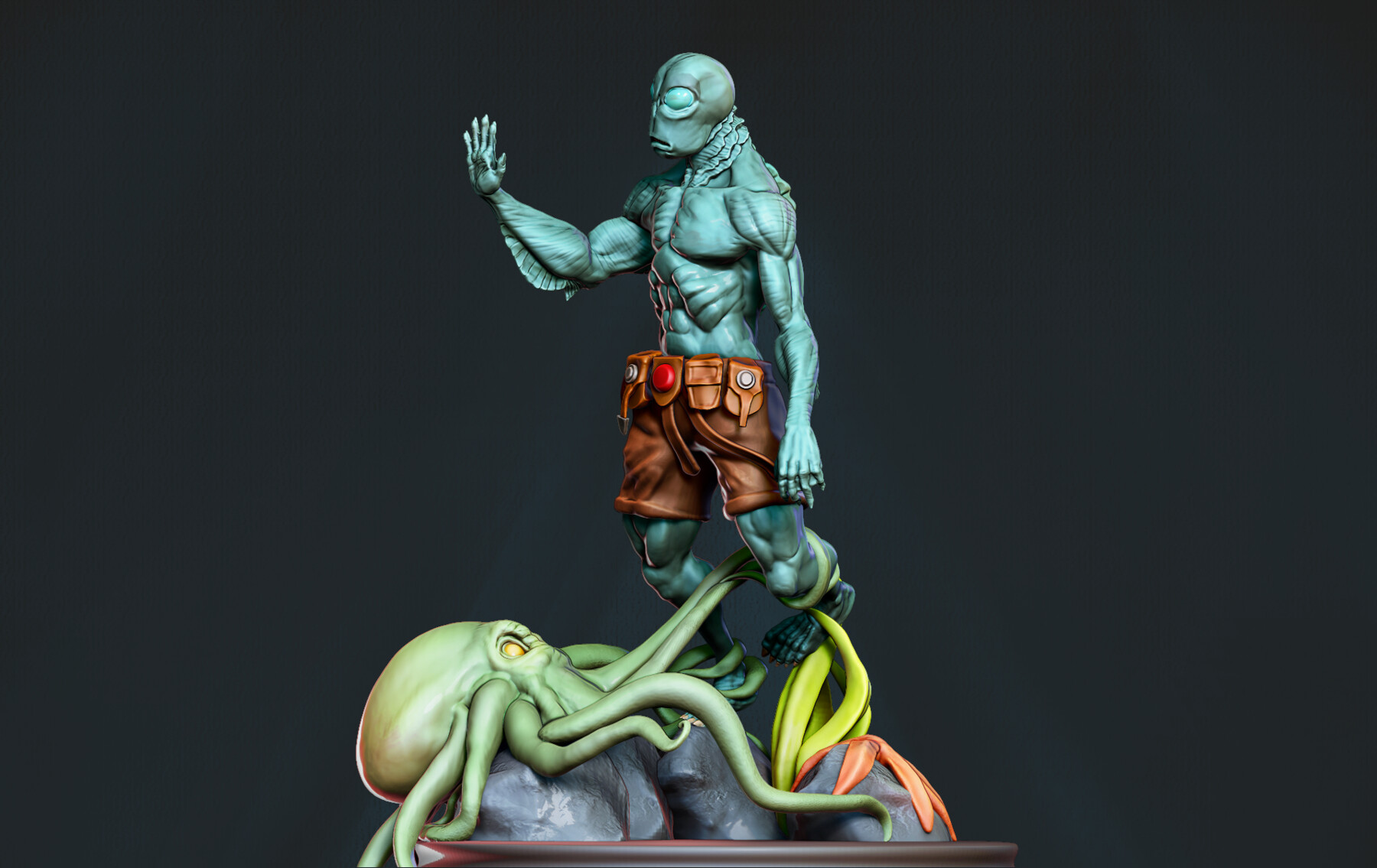 ArtStation - Abe Sapien Sea Creature Miniature 3D print model | Resources
