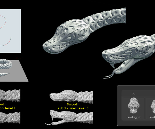 ArtStation - IMM Brush «Snake» V3 for Zbrush | Brushes