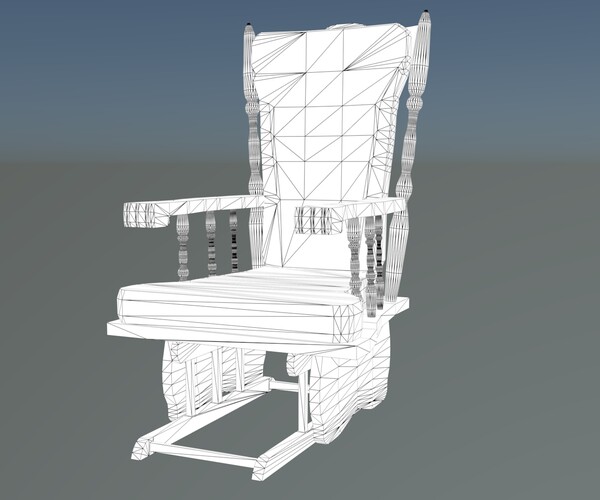 ArtStation - Rocking Chair - Green | Game Assets