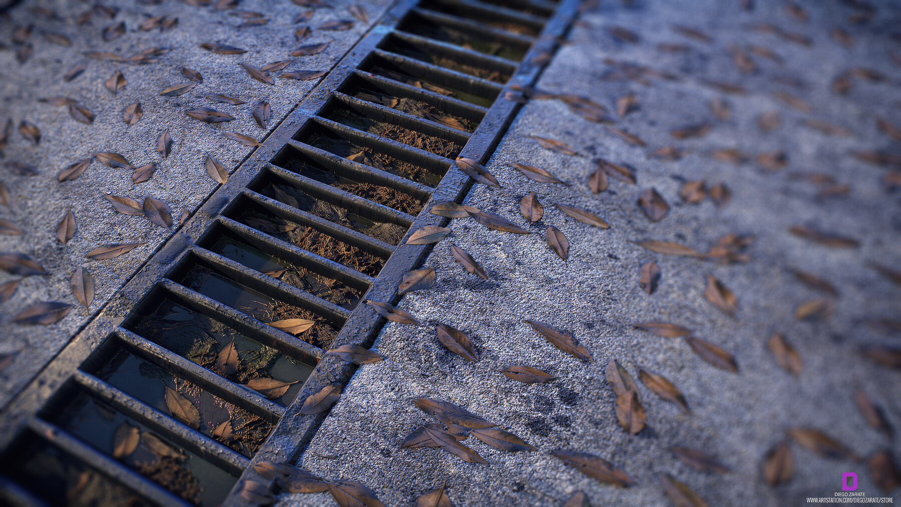 ArtStation - PBR - DIRTY DRAIN GRATE, CLOGGED - 4K MATERIAL | Game Assets
