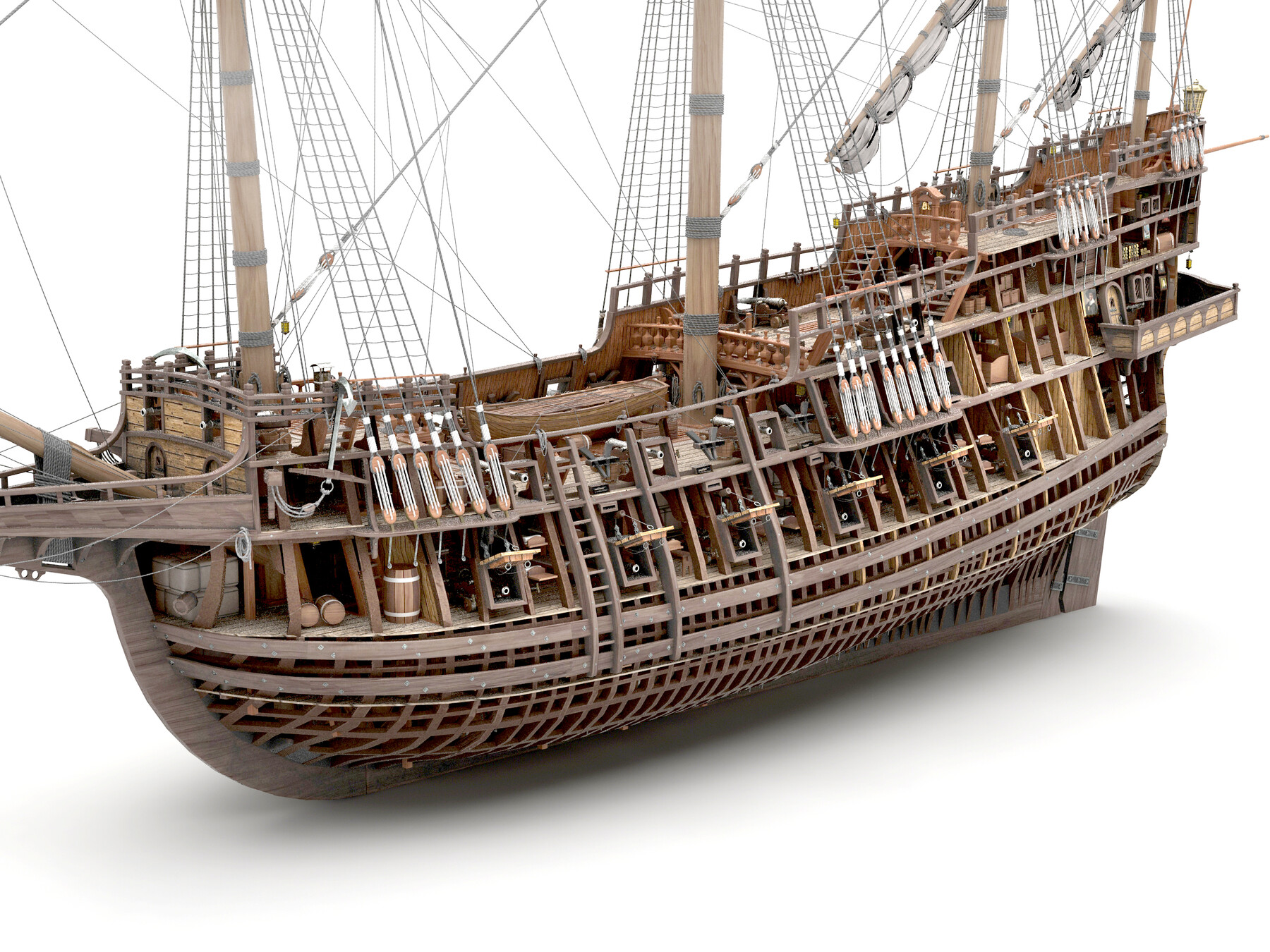 ArtStation - This 3D Galleon includes a fully detailed interior 01 ...