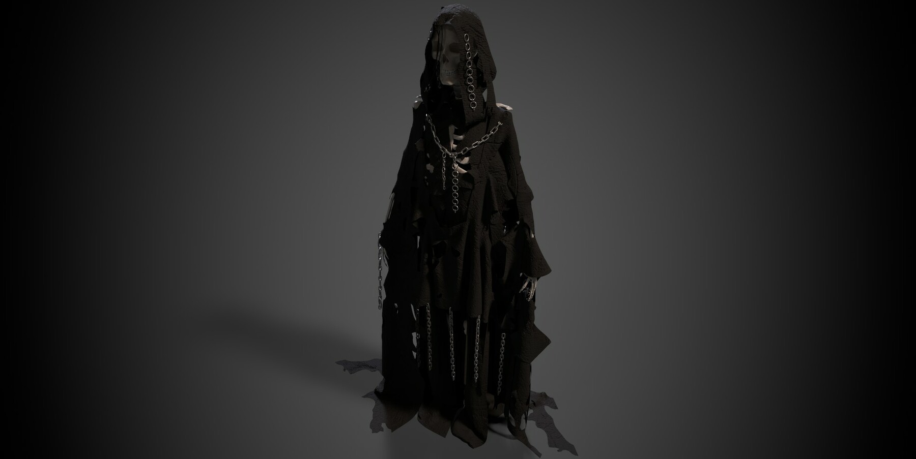 ArtStation - Sceleton in ragged cloth with chains | Game Assets