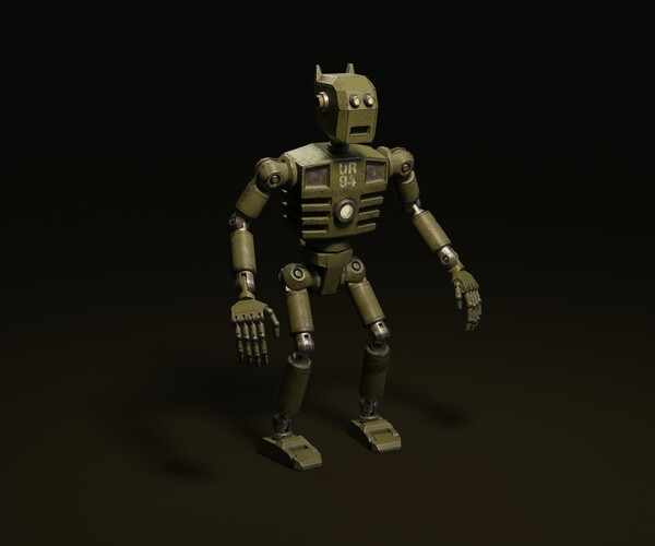 ArtStation - Mechanical Robot in Steampunk style Low-poly 3D model ...