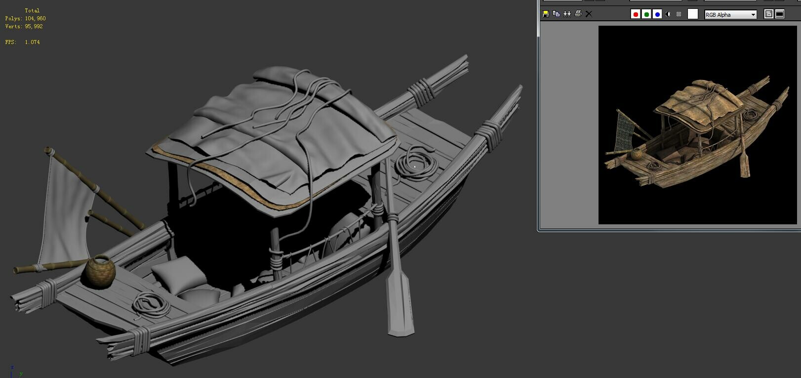ArtStation - Small fishing boat 043 | Game Assets