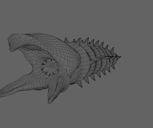 ArtStation - Giant Worm Monster - Verme Monstro Low-poly 3D model ...
