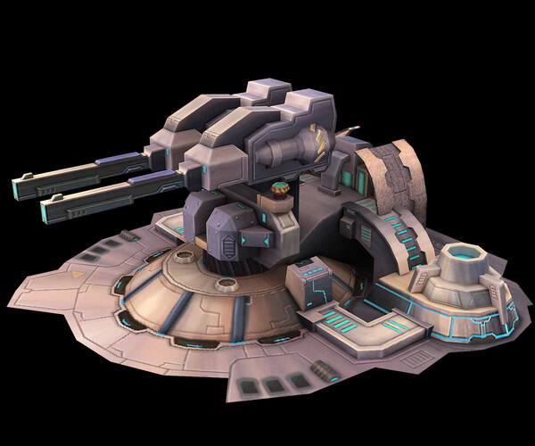 ArtStation - Machinery - Turret 02 | Game Assets