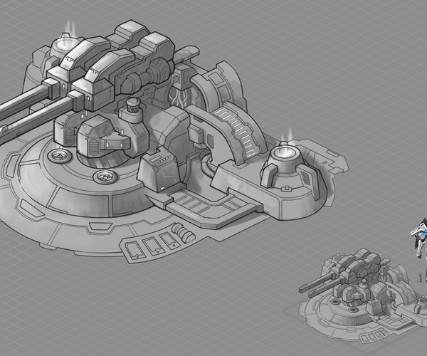 ArtStation - Machinery - Turret 02 | Game Assets