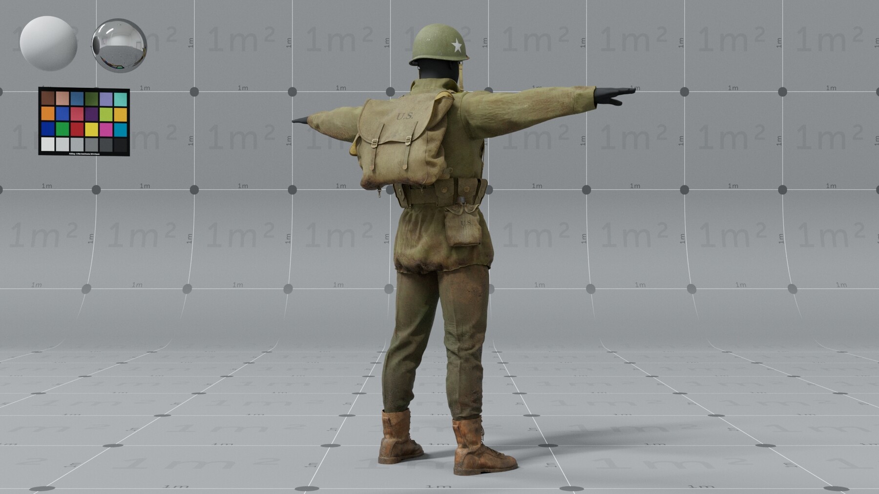 ArtStation - PBR 3D model - American ww2 soldier - animation ready - 9x ...