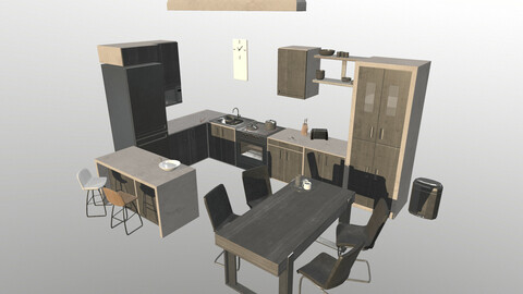 ArtStation - Full kitchen set | Game Assets