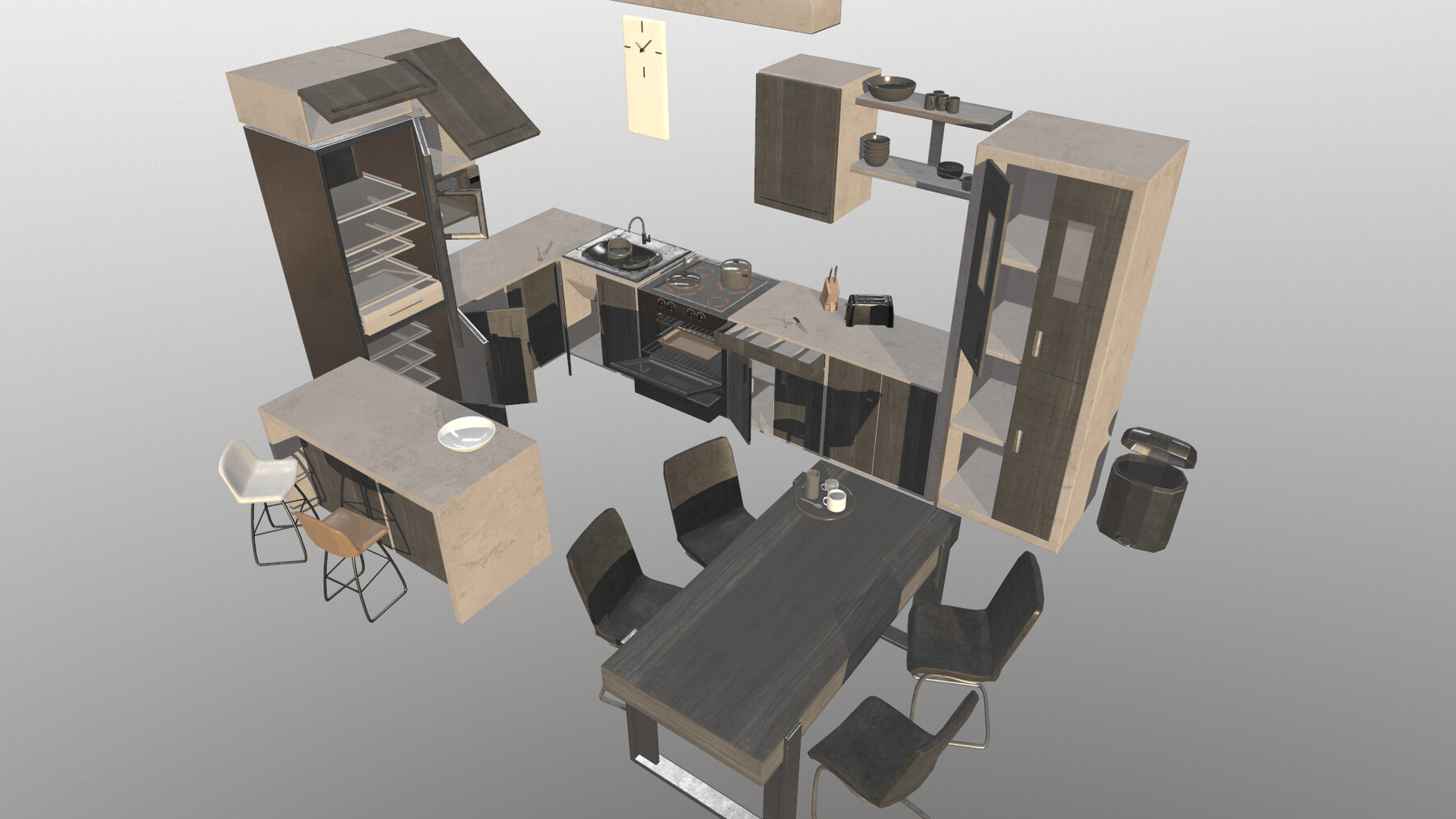 ArtStation - Full kitchen set | Game Assets