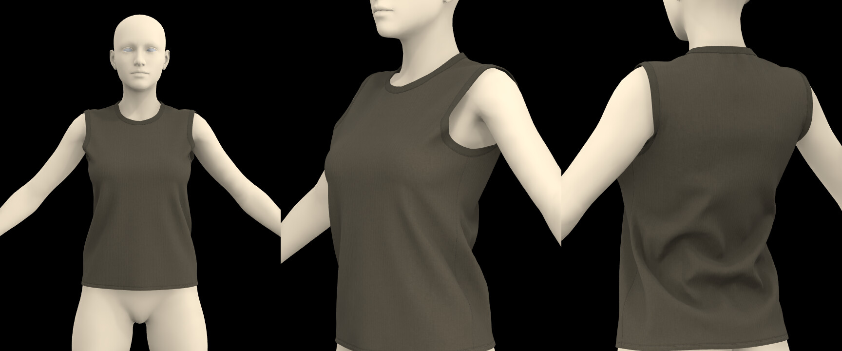 ArtStation - FEMALE TANK TOPS PACK – zprj obj highpoly | Game Assets