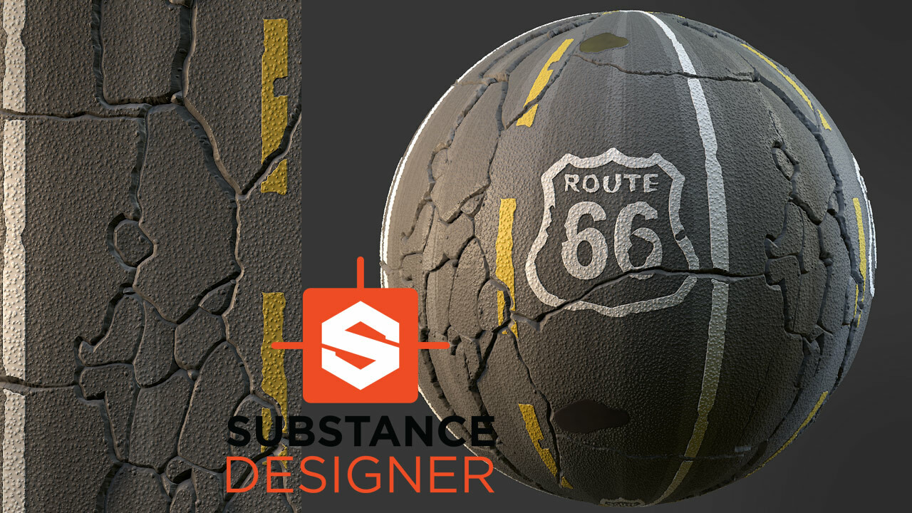 3dExtrude Tutorials - Stylized Road Asphalt - Substance Designer